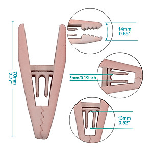 AUXBC Pink Velvet Hanger Clips, Non-Slip Velvet Clips Strong Finger Clips Clothes Clips Pants Hangers Clips, 20PCS