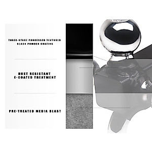 Armordillo 8719442 3-in-1 Loaded Tri-Ball Mount with Hook Universal Fits 2-Inch Receiver Tube Trailer Hitch