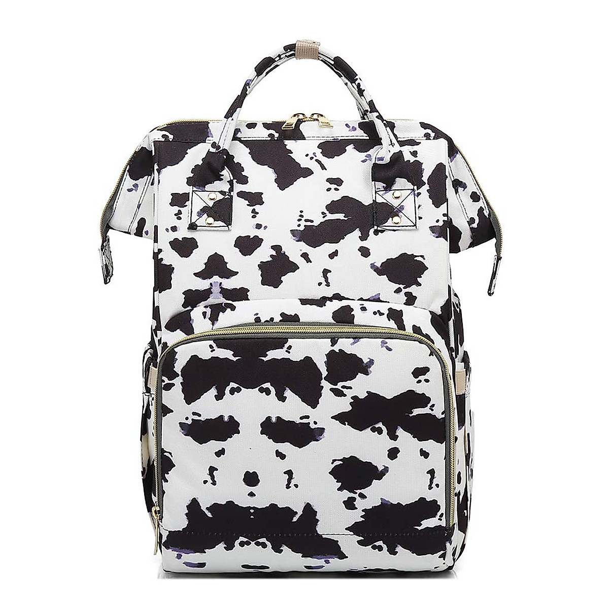 Ruzida Cow Spots Print Diaper Bag Backpack Maternity Baby Changing Bag Large Capacity Backpacks