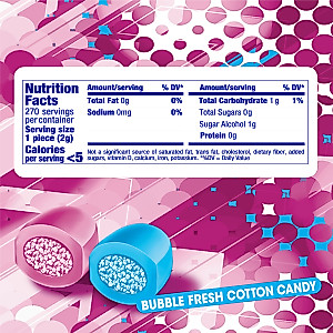 Mentos Sugar-Free Chewing Gum with Xylitol, Bubble Fresh Cotton Candy, 45 Count (Pack of 6)