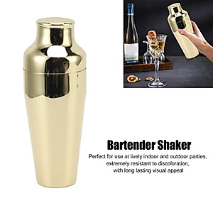 Mokylor Cocktail Shaker, 24 oz Insulated 304 Stainless Steel Cocktail Shaker Bartender Shaker Metal Martini Shaker for The Home Bartender (Luxury Gold)