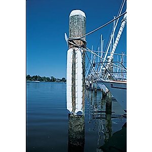 Taylor Made Large Dock Post Bumper, 5-1/2" W x 2-1/4" D x 3' L, Polyester Cover, Closed-Cell Foam Inner Cushion, Fold-Over or Top of Dock Mounting, White - 2020108600