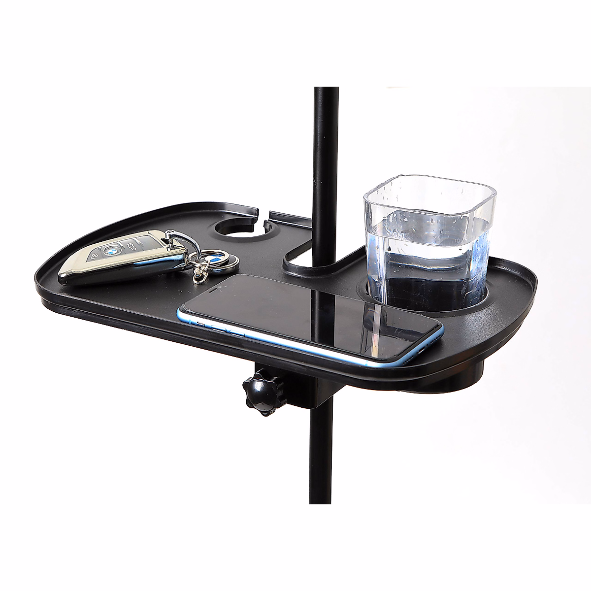 Auhafaly Plastic Microphone Stand Tray Stage Concert Performance Vocal Guitar Accessory with Drink Holder and Microphone Holder (Deluxe)