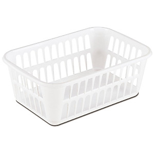 STERILITE Medium Plastic Basket, White, 1-Pack