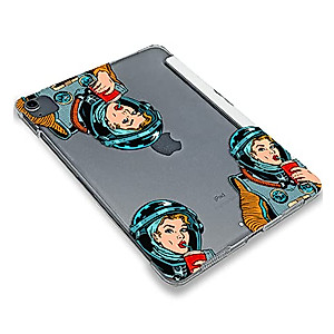 Cute Pin Up Girl Astronaut Space case Compatible with iPad Mini Air Pro 7.9 8.3 9.7 10.2 10.9 11 12.9 inch Pattern Cover New 2022 2021 Trifold Stand 3 4 5 6 7 8 9 Generation 510 (10.2" 7/8/9 gen)