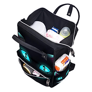 Inhomer Scary Cheshire Cat Vampire Face Diaper Bag Travel Mom Bags Nappy Backpack Large Capacity for Baby Care