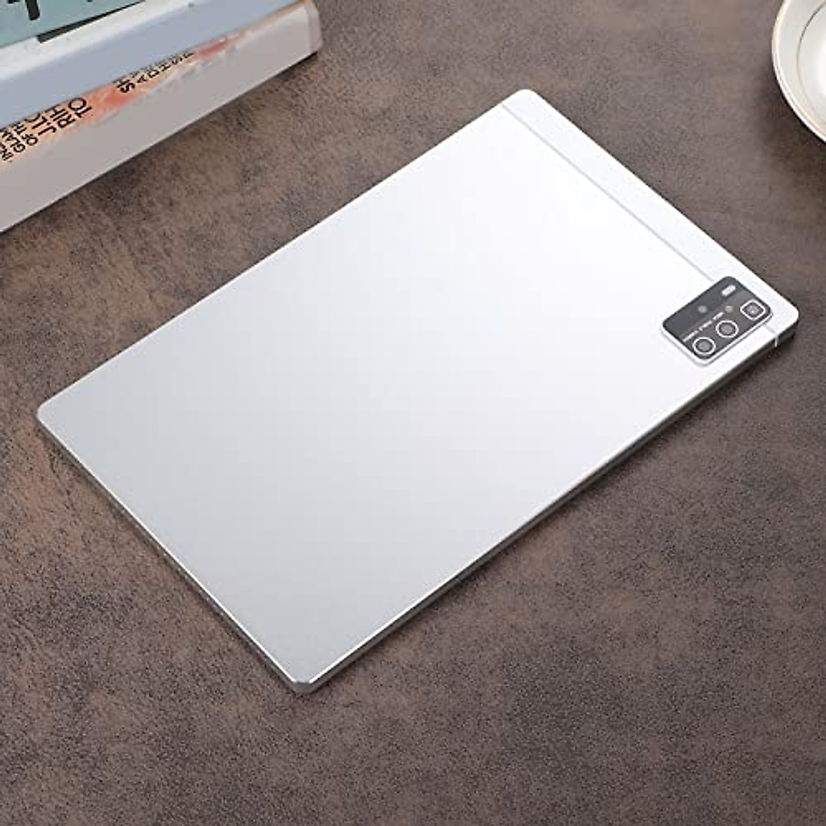 Kufoo Calling Tablet, 100‑240V Silver 6G 128G 10.1 Inch Tablet for Reading (US Plug)