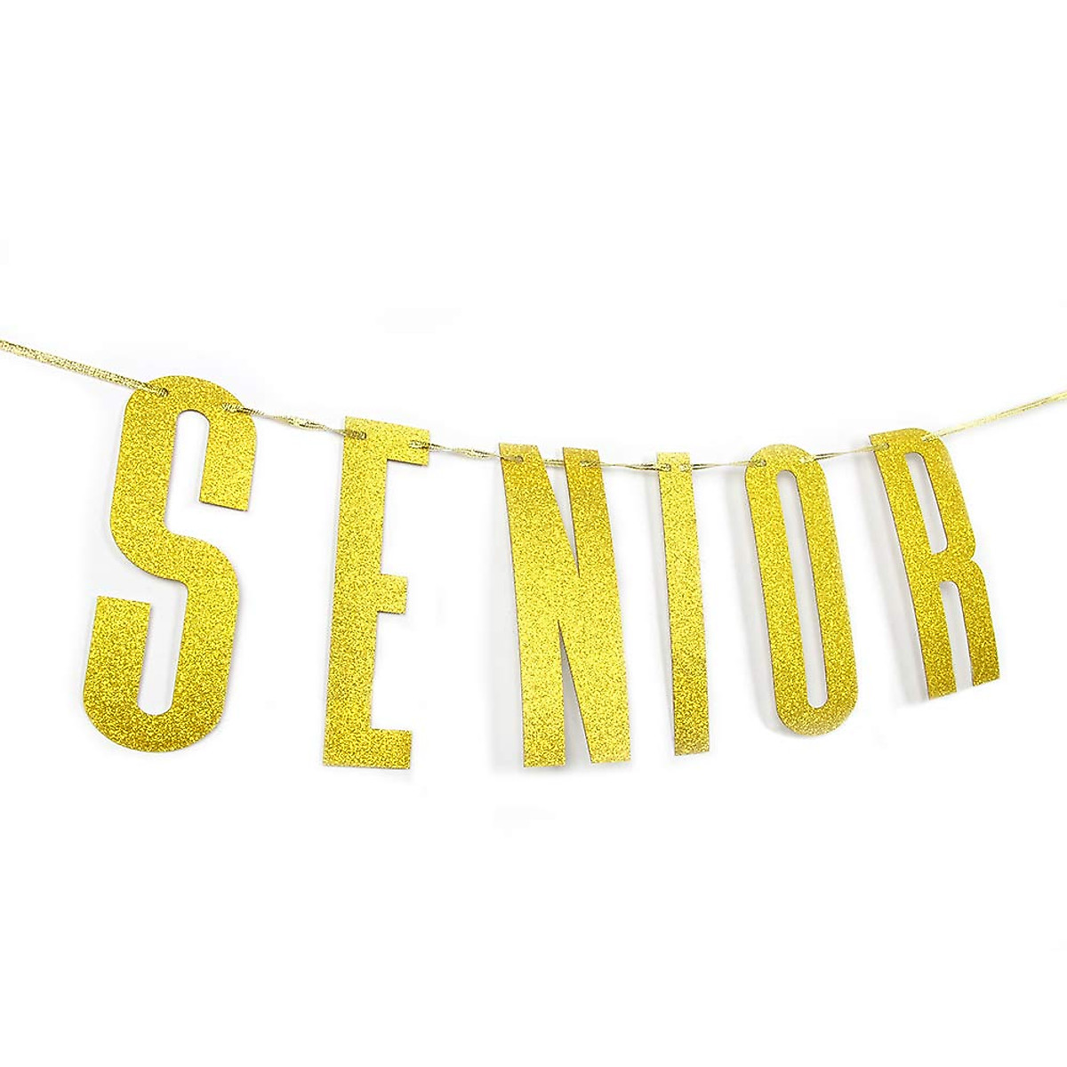 INNORU Gold Glitter Senior Banner for Congrats Grad Banner - High School College Graduation Party Bunting Decoration