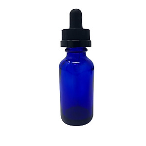 Supplement and Supply 1 Oz (30 mL) Cobalt Blue Glass Bottles with CRC (Child Resistant Cap) Eye Droppers [Pack of 12]