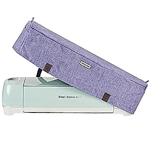 NICOGENA Dust Cover with 3 Back Pockets for Tool Set, Pens, Compatible for Cricut Maker, Explore Air 2 and Accessories, Purple