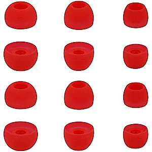 ALXCD Ear Tips Compatible with Beats Studio Buds, S M L 3 Sizes 6 Pairs Soft Silicon Earbuds Tips Eartips, Replacement for Beats Studio Buds, 6 Pairs, Red