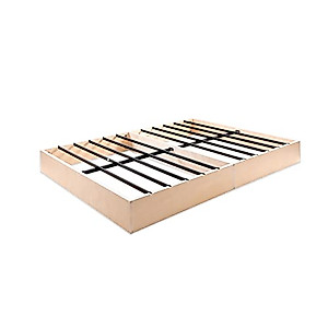 Panana 9 Inch Metal Box Spring Bed Base/Heavy Duty Steel with Fabric Cover/Mattress Foundation/Metal Frame Easy Assembly,Queen,White