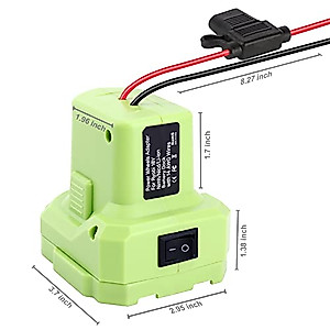 ELEFLY Power Wheel Adapter with Fuse & Wire Terminal, Compatible with Ryobi 18V One+ Battery P108 P107 P102 P109 P189 P190, Power Connector for RC Toy Car, e-Bike and Robotics