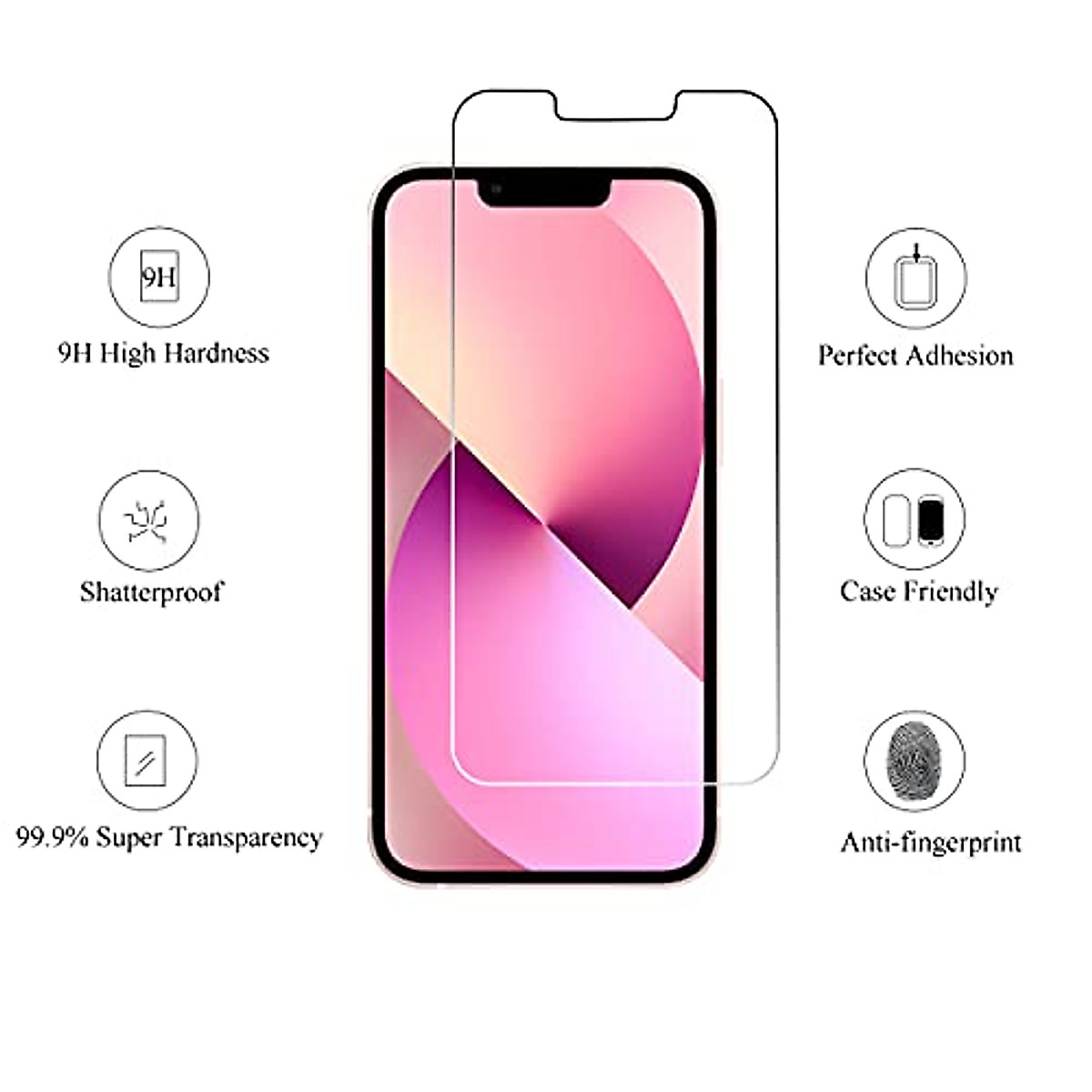 Ailun Glass Screen Protector for iPhone 14/13/13 Pro [6.1 Inch] Display 3 Pack Tempered Glass, Case Friendly