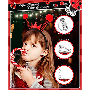 Ladybug Costume for Women Girls Ladybug Bopper Antenna Headband Masks Toys Accessories Set for Adult Kids Halloween Dress Up