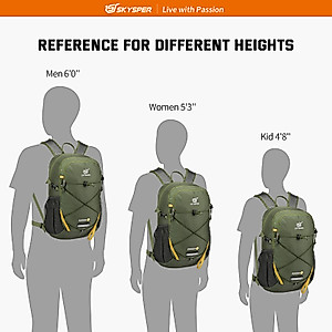 SKYSPER Small Hiking Daypack, 20L Lightweight Travel Backpacks Day Hike Pack with Waist Strap for Women Men