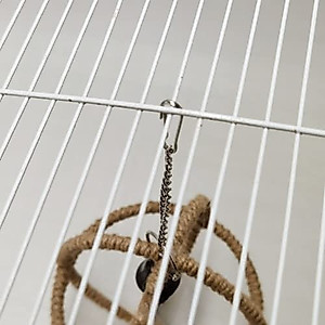 Bird Hanging Ball with Bell Chewing Treat Toy for Small Medium Large Parrot Parakeet Cockatiel Conure Lovebird Quaker Caique African Grey (Small)