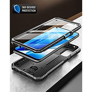 Poetic Revolution Series Case for Oneplus Nord N200 5G, Full-Body Rugged Dual-Layer Shockproof Protective Cover with Kickstand and Built-in Screen Protector, Black