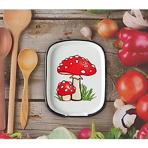 Ceramic Spoon Rest for Stove Top, Large Spoon Holder, Mushroom Spoon Rest for Kitchen Counter, Farmhouse Coffee Spoon Rest Kitchen Décor