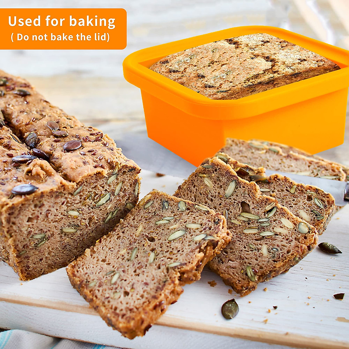 NAKTOW Silicone Freezing Tray with Lid - 2-Cup 4 Pack Freezer Containers,Make 1 Perfect Freezing,Storing Soups, Foods, Stews, Dips or Sauces Simple and Convenient Color Orange