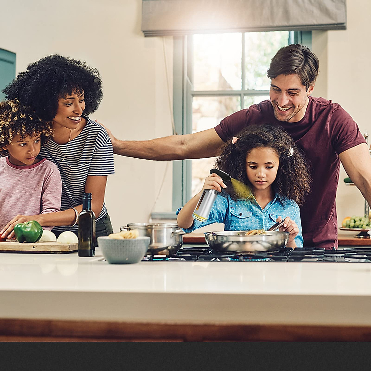 Haiaoxonr Spray Bottle,180ml Olive Oil Sprayer for Cooking,Stainless Steel Oil Spray Bottle Mister for Air Fryer,Canola Spritzer Bottles for BBQ, Salad, Vinegar,Kitchen Baking, Roasting