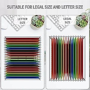 TOPCJ Legal/Letter Size Hanging File Folder Frame,File Cabinet Desk Organizer,Hanging File Folders Frame,Filing Cabinet for Expanding/Single Folders,Easily Assembly,Not suitable for Drawer
