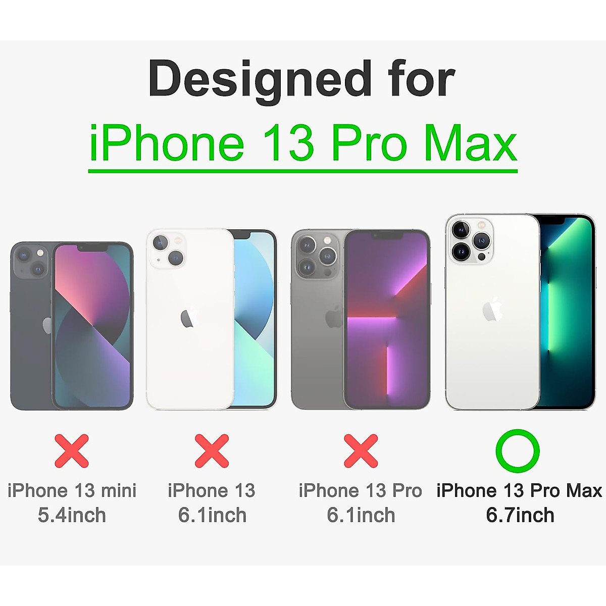 Karrint Compatible with iPhone 13 Pro Max Case with Card Holder Shockproof Scratch-Resistant Full Camera Protective Wallet Case for iPhone 13 Pro Max for Women Men Black