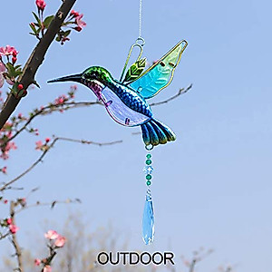 WEISIPU Crystal Suncatchers for Windows - Hummingbird Crystal Ball Prisms Hanging Crystals Ornament for Home Garden Office Wedding Christmas Decoration-Hummingbird