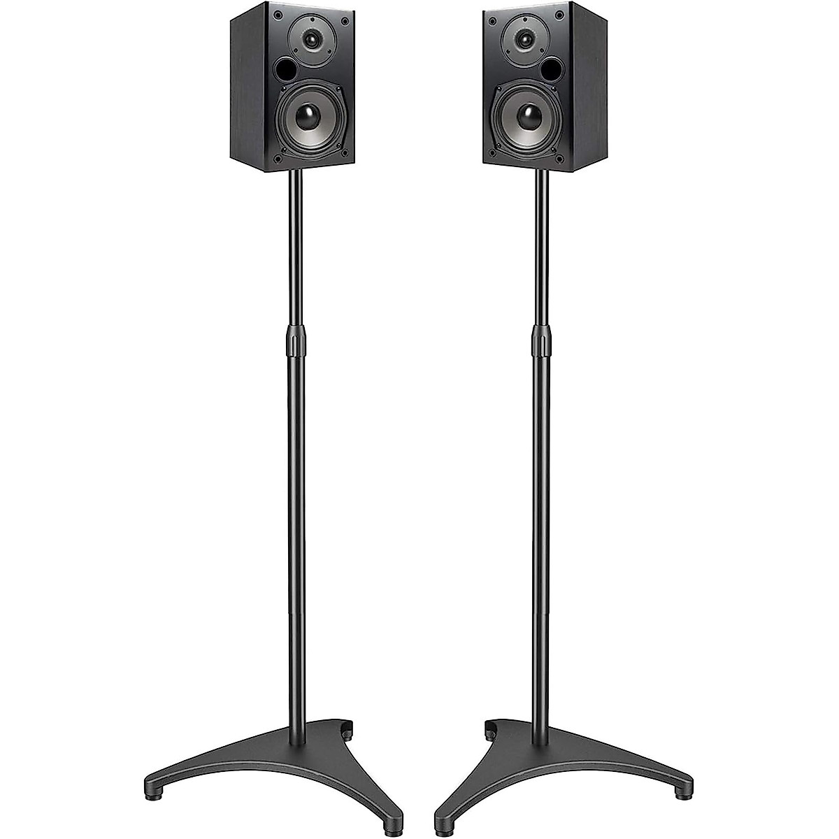 PERLESMITH Speaker Stand Height Adjustable - Extends 19.29" to 44.29" - Holds Satellite Speakers & Small Bookshelf Speakers up to 9 lbs, Floor Stands for Sony Bose Polk JBL Yamaha and Others - 1 Pair