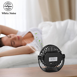 efluky USB Small Desk Fan, 3 Speeds USB Rechargeable Fan Built-in Battery, 360° Adjustment Portable Mini Fan Suitable for Home, Office and Travel, Black