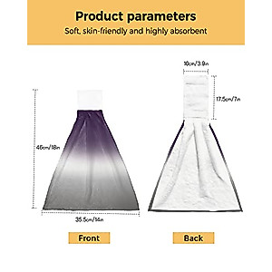 Stove Towels Hanging Kitchen Towels with Loop Deep Purple Gradient to Gray Absorbent Soft Tie Towels for Kitchen Bathroom Toilet Home 1 Pcs