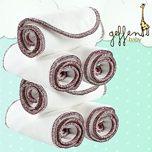 Geffen Baby Super Absorbers Plus Cloth Diaper Inserts, Reusable Liners for Baby Diapers, Booster Pads for Overnight Bedwetting, Nap Time, or Day Time Heavy Wetters, 5 Layer Absorbent Insert, 6 Pack