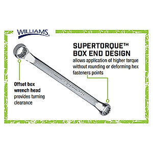 Williams 7723 Box Wrench 12 Point, 3/8 X 7/16-Inch
