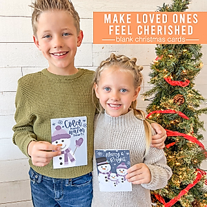 Hadley Designs 24 Christmas Cards with Envelopes - Blank Holiday Cards with Envelopes for Family, Friends & Business, Made in the USA (Snowman)