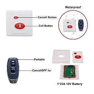 Daytech Strobe Siren Alarm Home Caring Loud Outdoor SOS Alert System 2 Red Flashing Siren 2 Remotes Panic Button 4 Emergency Button for Store Home Hotel Jewelry Shop Security Alarm