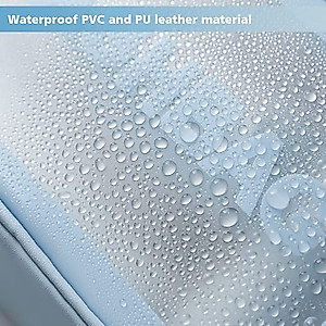 DAPOWER Travel Toiletry Bag for Women, Matte Translucent Toiletry Bag with Handy Handle, Makeup Cosmetic Organizer Bag for Travel Toiletries Accessories (Blue-XL)