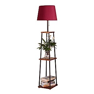 AVEO Floor lamp Table Floor Lamp Display Rack Bedroom Living Room Simple Modern Creative Nordic Bedside Standing Lamp Floor Light Floor Light (Color : Red)