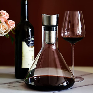 Wine Decanter Red Wine Decanter Wine Decanter With Aerator, High Borosilcate Glass Mateial,Red Wine Decanters And Carafes with Built In Aerator,Wine Gift, 1500ml/50.7oz (full capacity)
