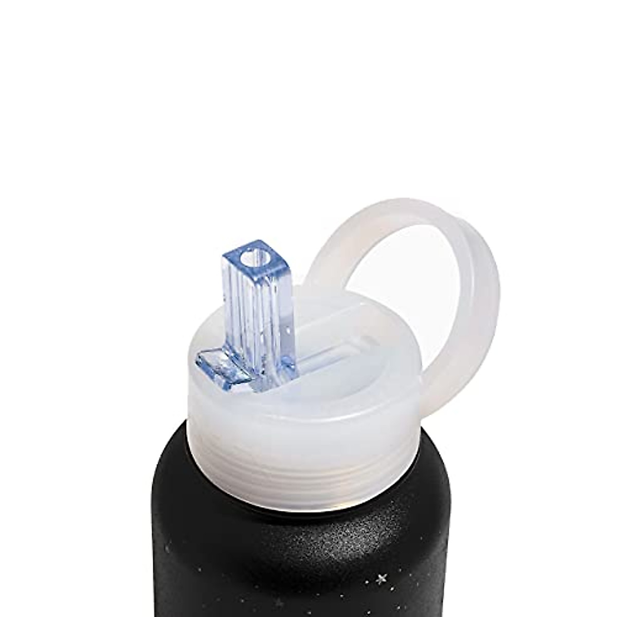 POPFLEX by Blogilates Starry Night Water Bottle - 64 Oz. Insulated Water Bottle for Ice Cold Liquids - Cute Sweat Proof Stainless Steel Water Bottle - Easy Crystal Clear Flip Top Straw, Leak Proof Lid