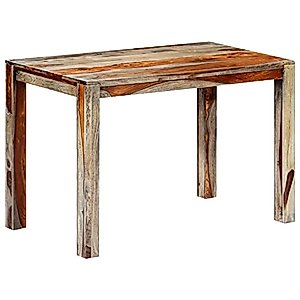 Tidyard Wooden Dining Table Sheesham Wood Dinner Table Gray for Kitchen, Dining Room, Cafe, Bar, Restaurant, Home Furniture 46.5 x 23.6 x 29.9 Inches (L x W x H)