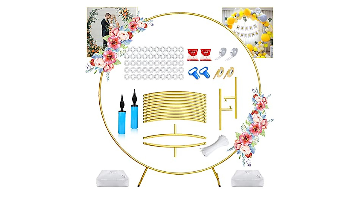 Tikitup Gold Circle Balloon Arch Frame for Weddings & Parties