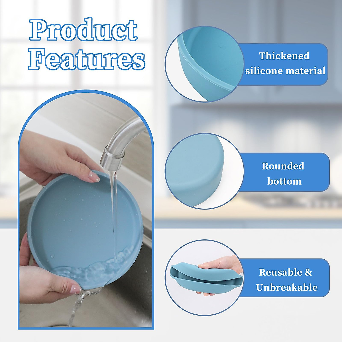 Modixun 4pcs Silicone Microwave Egg Cooker, Microwave Egg Poacher, Nonstick Poached Egg Maker Air Fryer Egg Mold for Breakfast Sandwiches Egg Bites