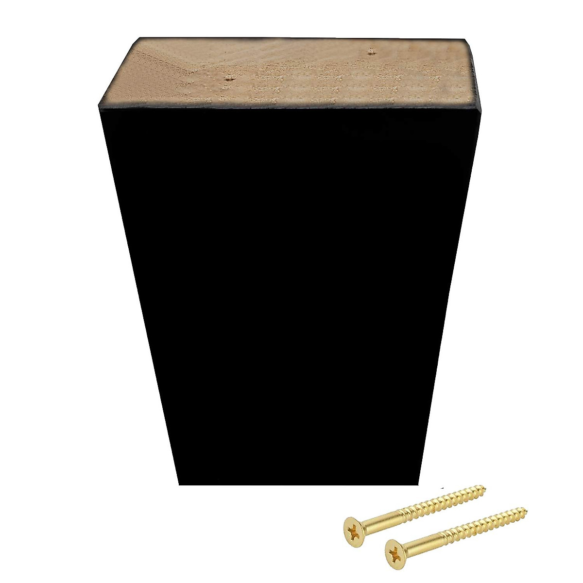 ComfortStyle Legs for Furniture, Sofa Ottoman and Chair 4" Wood Feet Replacement, Set of 4 Square Tapered Pyramid Feet (Dark Espresso)