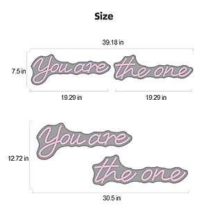You are the one Neon Sign with Dimmable LED Neon Night Wall Decor for Bedroom Decor, Home, Bar, Party, Club, Engagement, Girls Birthday Decor Neon Wall Light Pink
