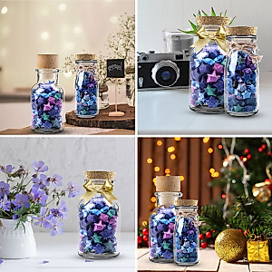 PAPERKIDDO 800 Sheets Origami Stars Paper 8 Different Designs of Beautiful Outer Space Sky for Paper Arts Crafts Kids Luminous Starry Sky Grown-ups School Teachers Folding Origami Star Paper Strips