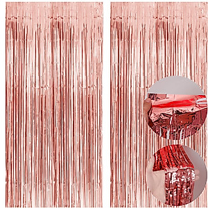 EFAILY Bachelorette Party Decorations - Rose Gold Bridal Shower Party Decor and Supplies Kit Bride To Be Sash, Veil, Temporary Tattoos, Confetti Balloons Pack Fringe Curtain.