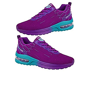 Fashion Loonyx - Women's Athletic Sport Shoes Comfort Casual Sneakers for Ladies, Purple Running Shoes with Arch Support Women, Perfect for Tennis and Everyday Wear