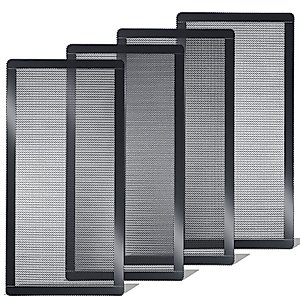 4 Pieces 240 x 120 mm Magnetic Frame PC Cooler Filter, PC Fan Dust Filter Magnetic Frame, Dustproof PVC Cover Computer Fan Grills, Dust Filter for Computer Cooler Fan (Black)