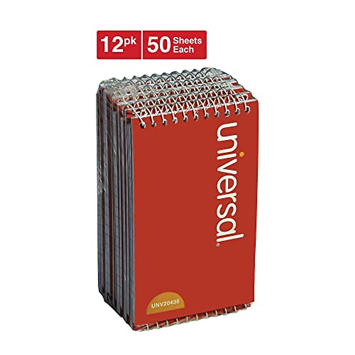 Universal 3x5-Inch Narrow Ruled Wirebound Memo Book, 12 per Box (UNV20435-CL)