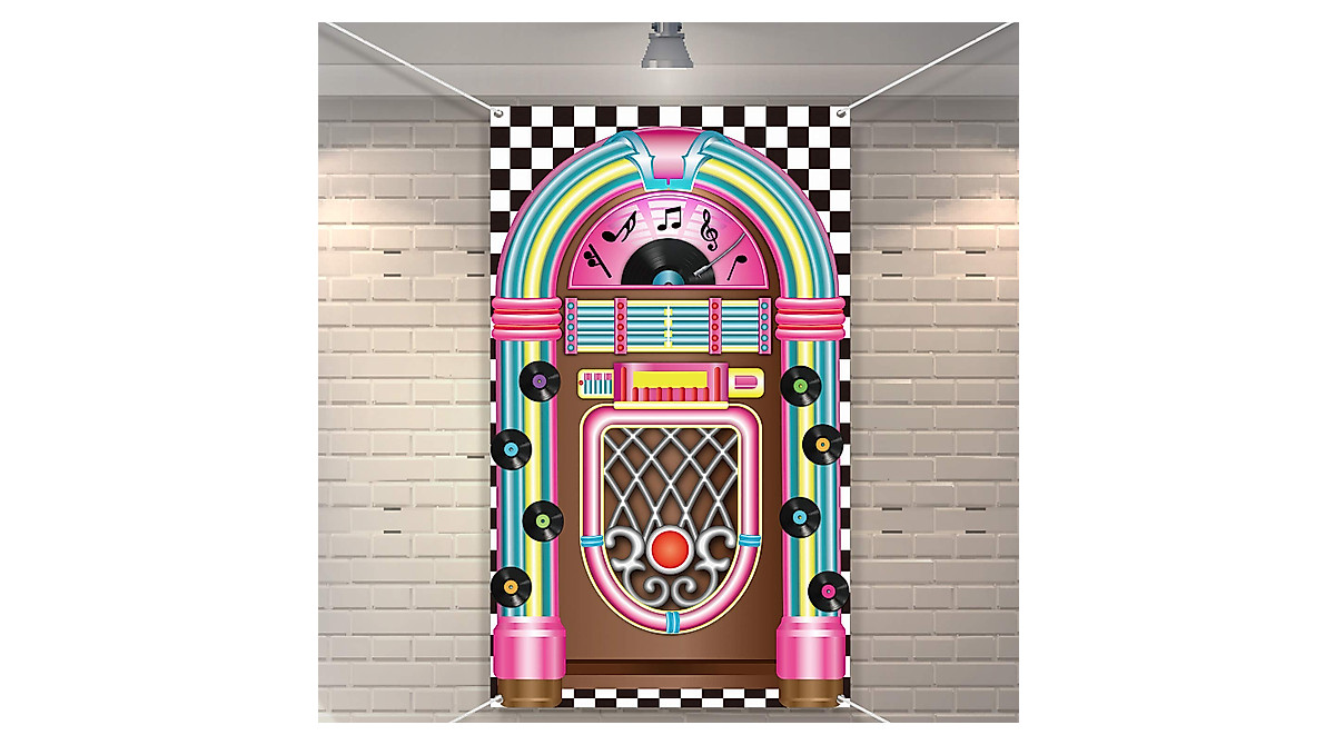 Jukebox Cutout Banner 50's Rock and Roll Banner Backdrop Birthday Party ...